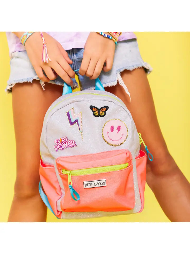 Glitter Mini Backpack with Patches