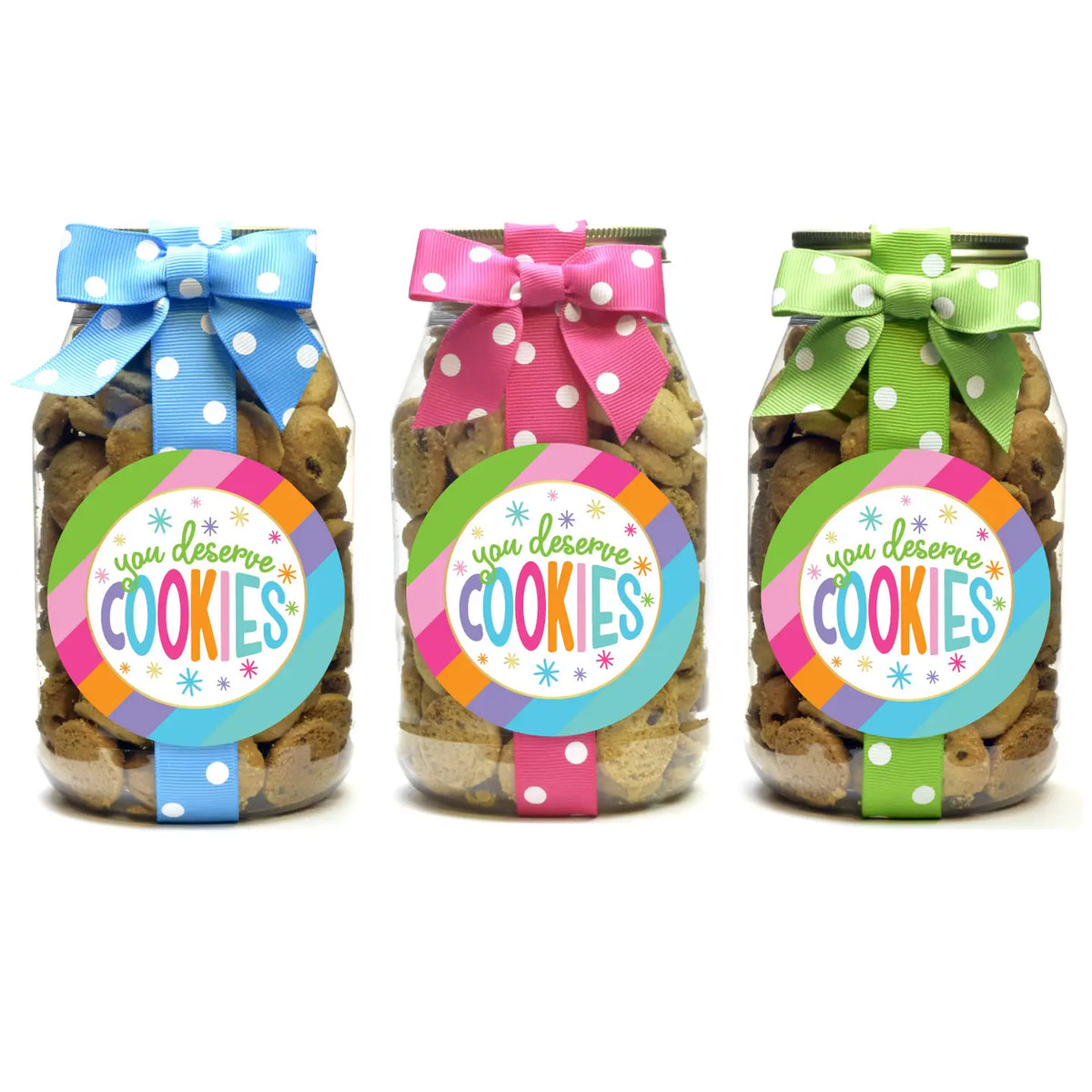You Deserve Cookies Jars - Bright Stripe