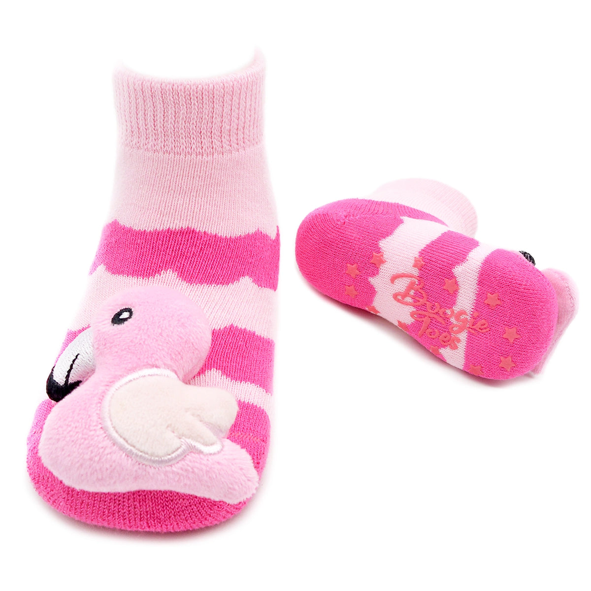 Pink Flamingo Boogie Toes Rattle Socks