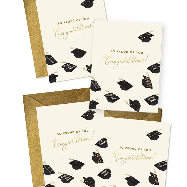 Flying Hats Graduation Greeting Cards Boxed Set