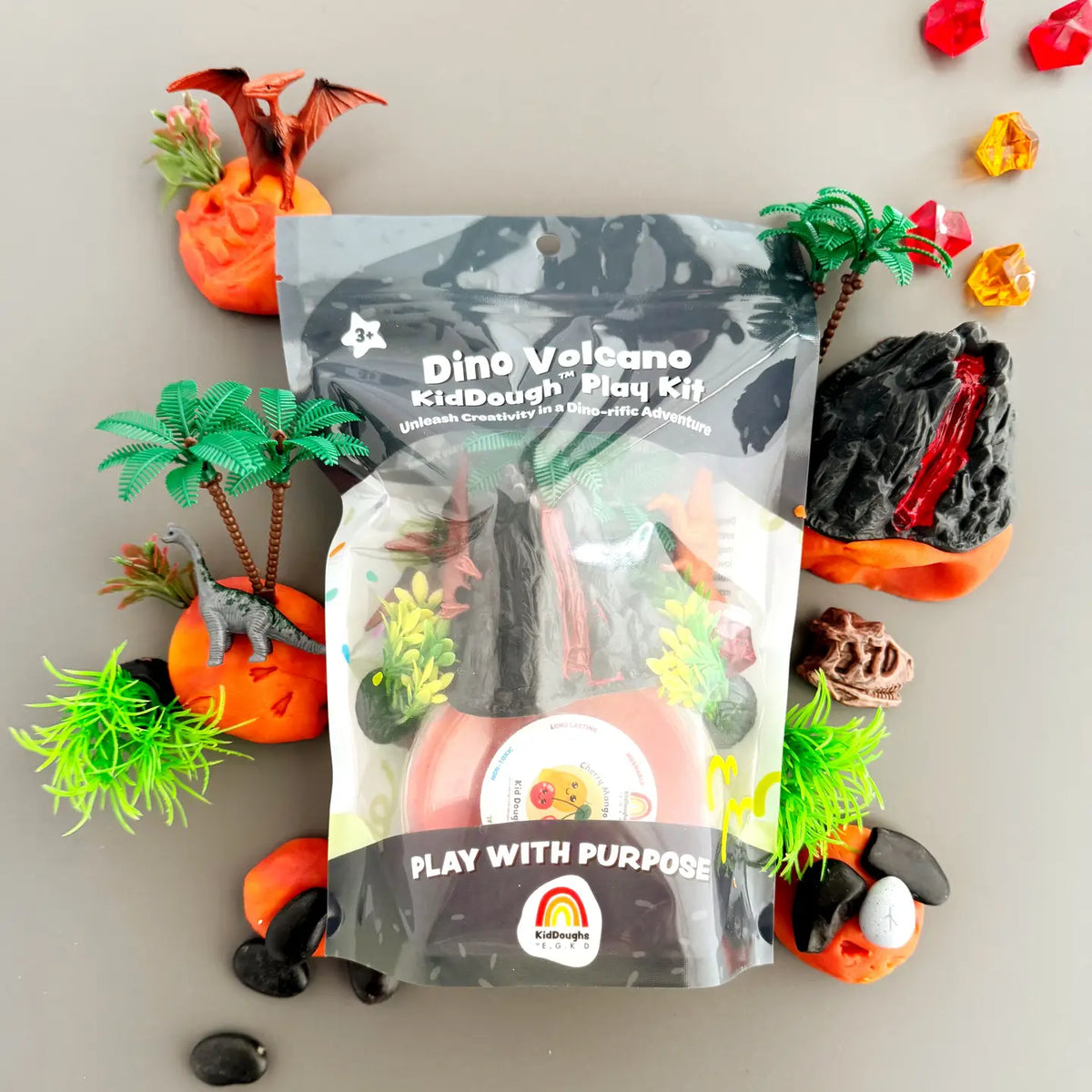 Dino Volcano (Cherry Mango) Kiddough Play Kit
