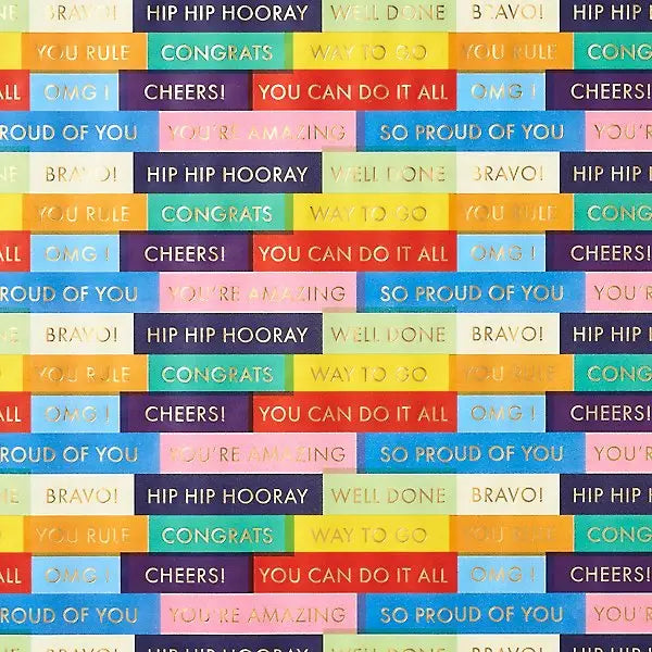 Colorful Stripe Congrats Stone Wrapping Paper